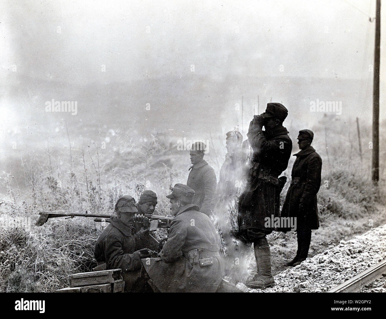 American machine gun outpost on border between Luxembourg and Germany ...