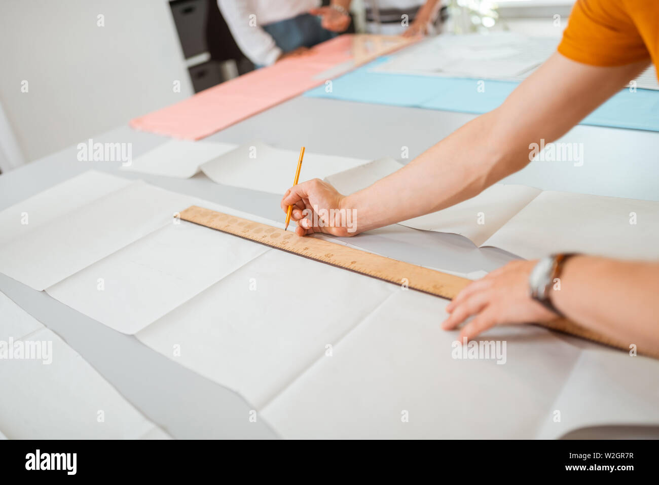 Fashion designers hands. Closeup of young fashion designers hands ...