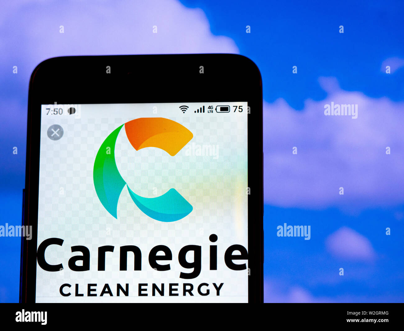 In this photo illustration the Carnegie Clean Energy, Ltd logo is seen ...