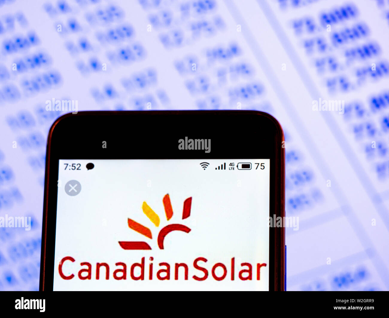 In this photo illustration the Canadian Solar, Inc logo is seen ...