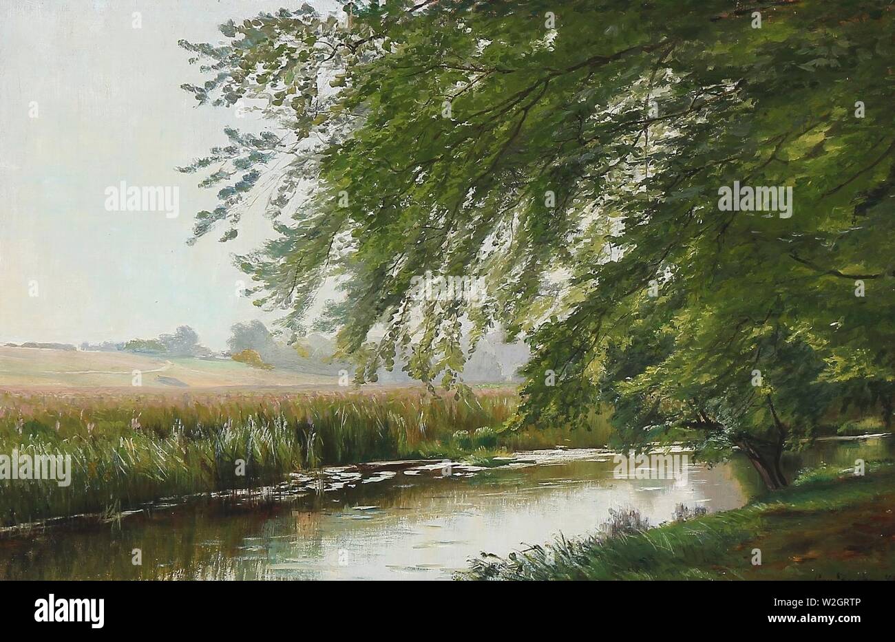 Christian Zacho - Skovparti med et åløb (1886 Stock Photo - Alamy