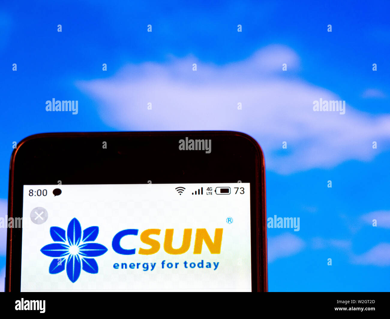 In this photo illustration the China Sunergy Co, Ltd logo is seen ...