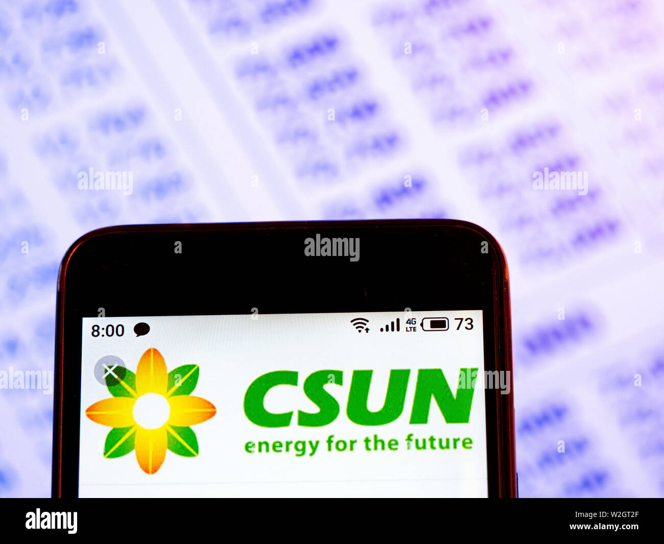 In this photo illustration the China Sunergy Co, Ltd logo is seen ...