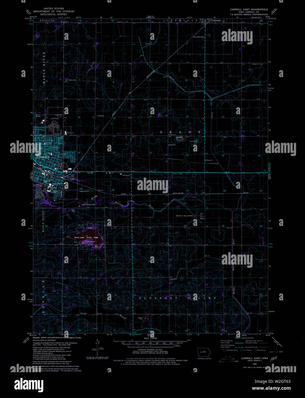 Carroll iowa map hi-res stock photography and images - Alamy