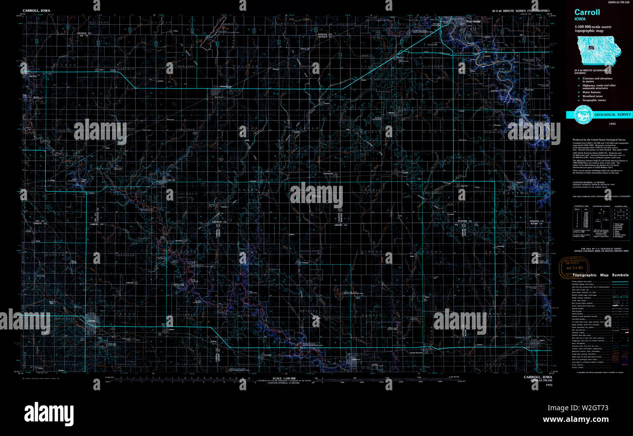 Carroll iowa map hi-res stock photography and images - Alamy
