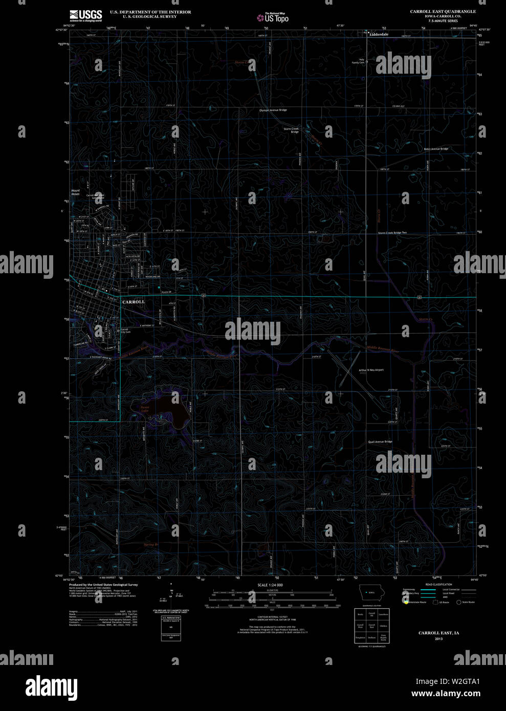 Carroll iowa map hi-res stock photography and images - Alamy