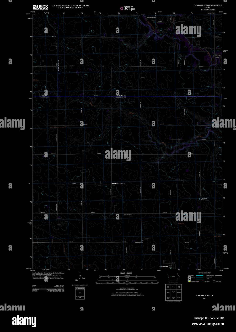 Carroll iowa map hi-res stock photography and images - Alamy