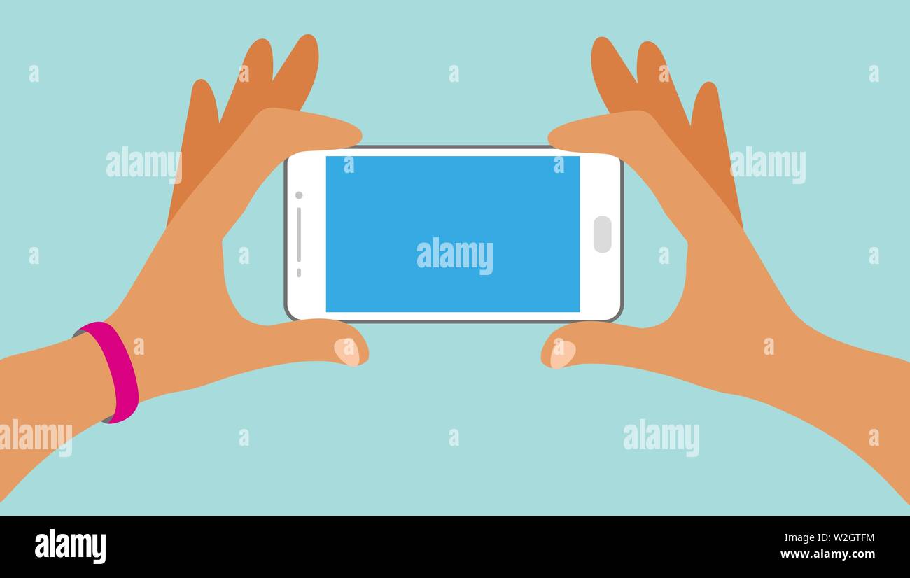 Phone in female hands Stock Vector Images - Alamy