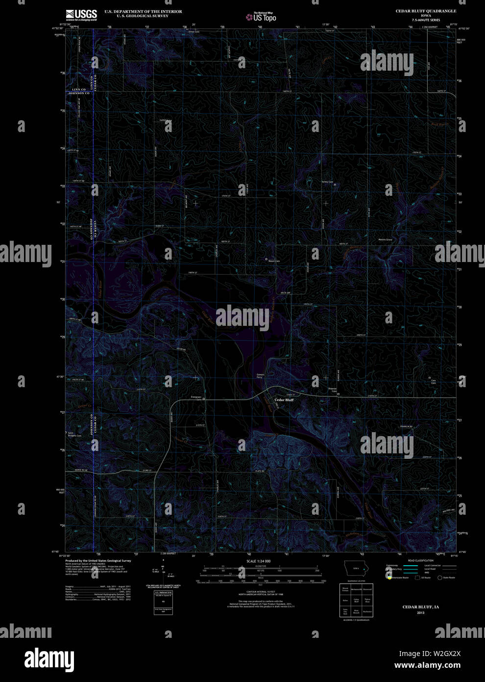 Map of cedar bluff hi-res stock photography and images - Alamy