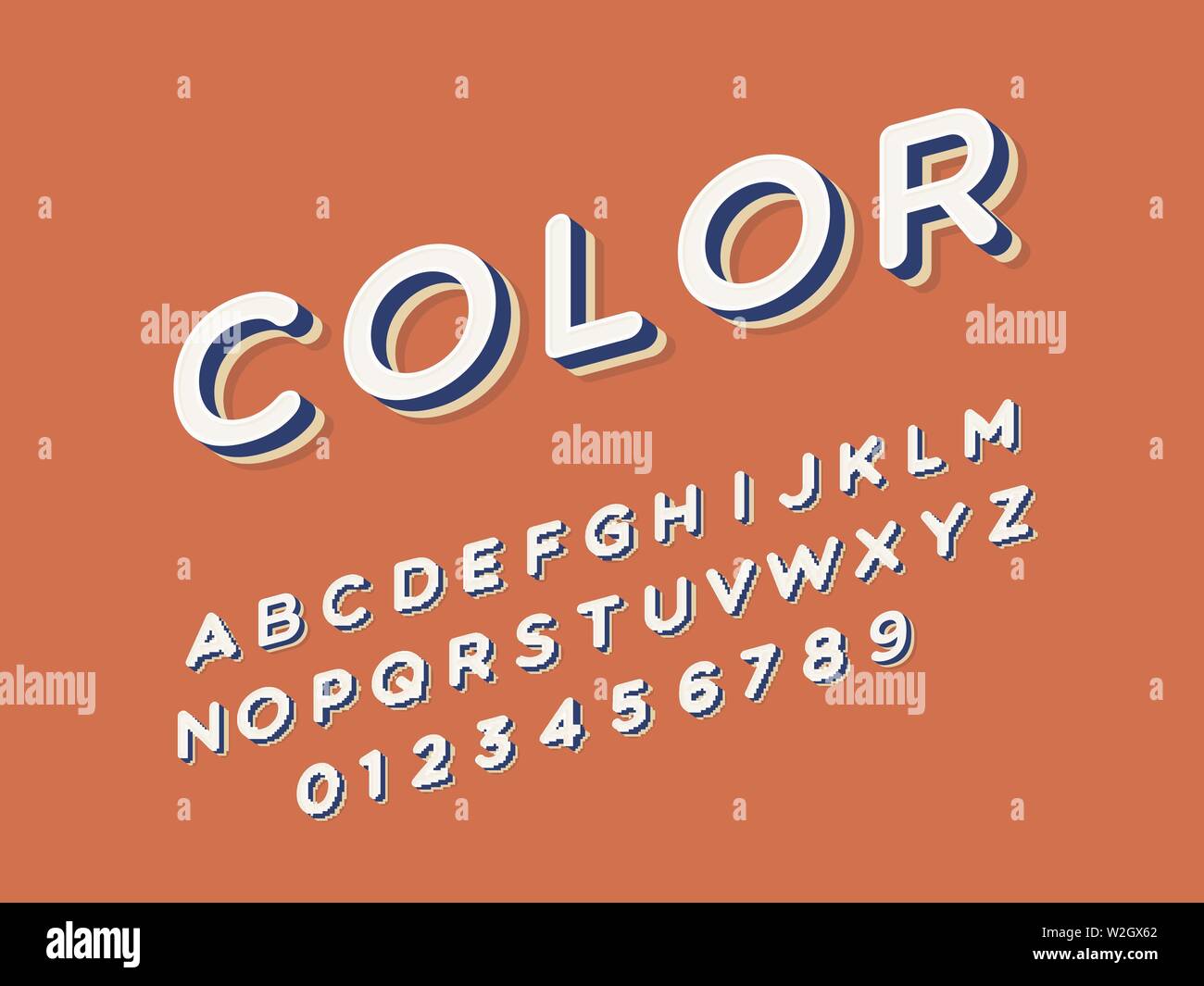 Retro font and alphabet. Stock vector illustration Stock Vector Image ...