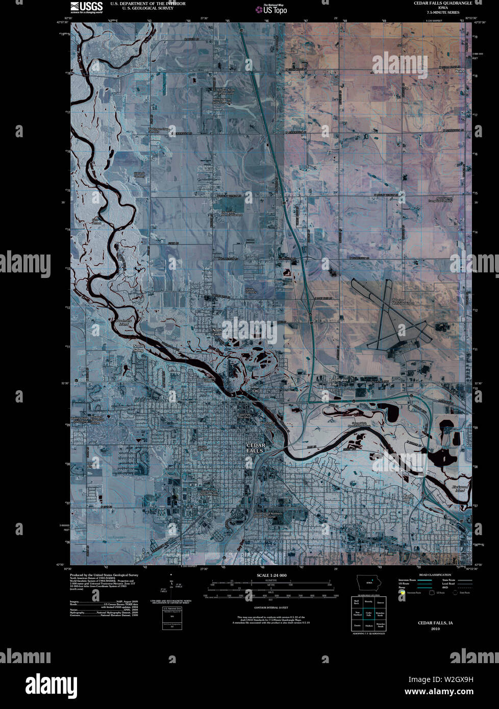 Cedar iowa map hi-res stock photography and images - Alamy