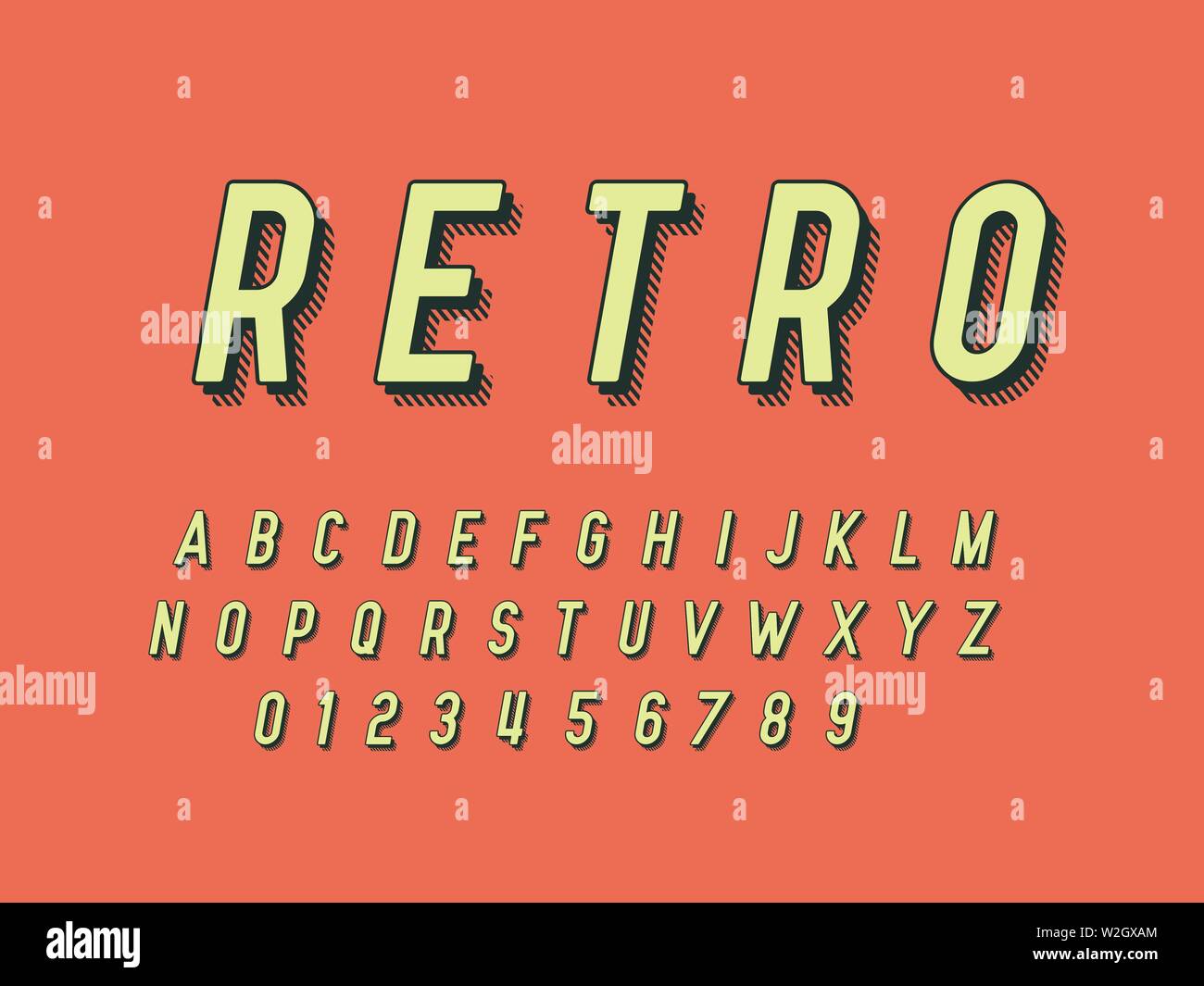 Retro font and alphabet. Stock vector illustration Stock Vector Image ... Retro font and alphabet. Stock vector illustration Stock Vector Image ...