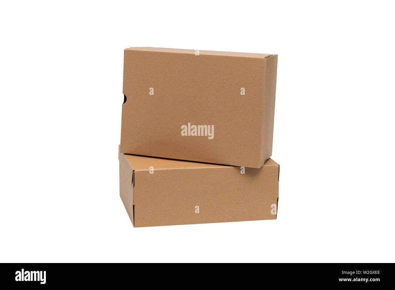 Brown cardboard shoes box with lid for shoe or sneaker product ...