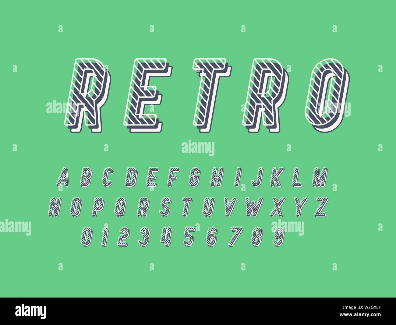 Retro font and alphabet. Stock vector illustration Stock Vector Image ...