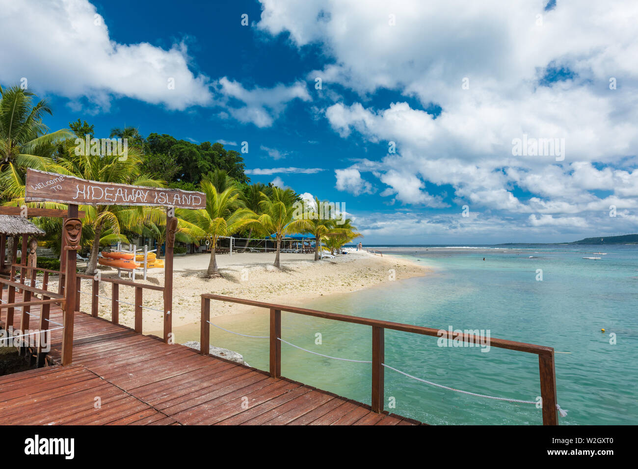 Port Vila, Vanuatu - April 6 2019: Jetty of a tropical Hideaway Island ...