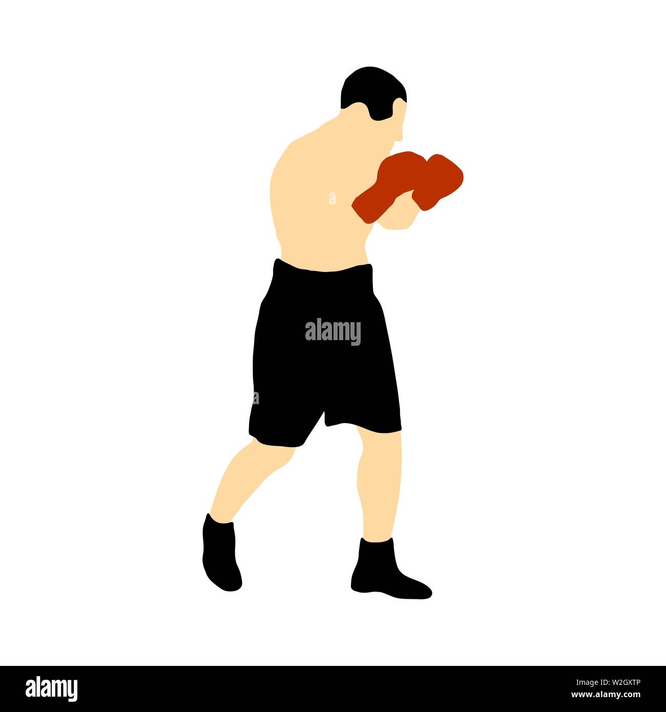 Boxing silhouette. Fully editable EPS 10 vector illustration Stock ...