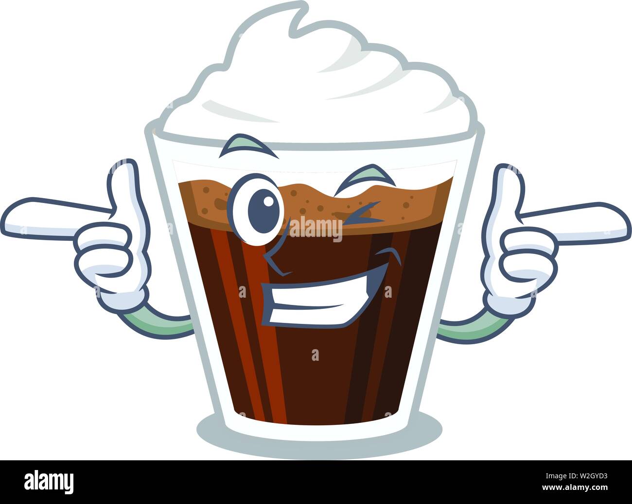 Wink Irish coffee poured in glass cartoon Stock Vector Image & Art - Alamy