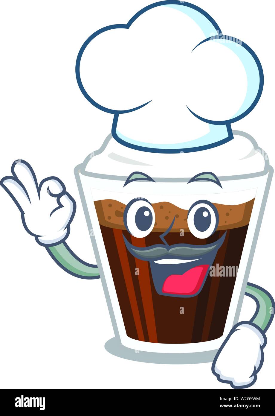 Chef Irish coffee poured in glass cartoon Stock Vector Image & Art - Alamy