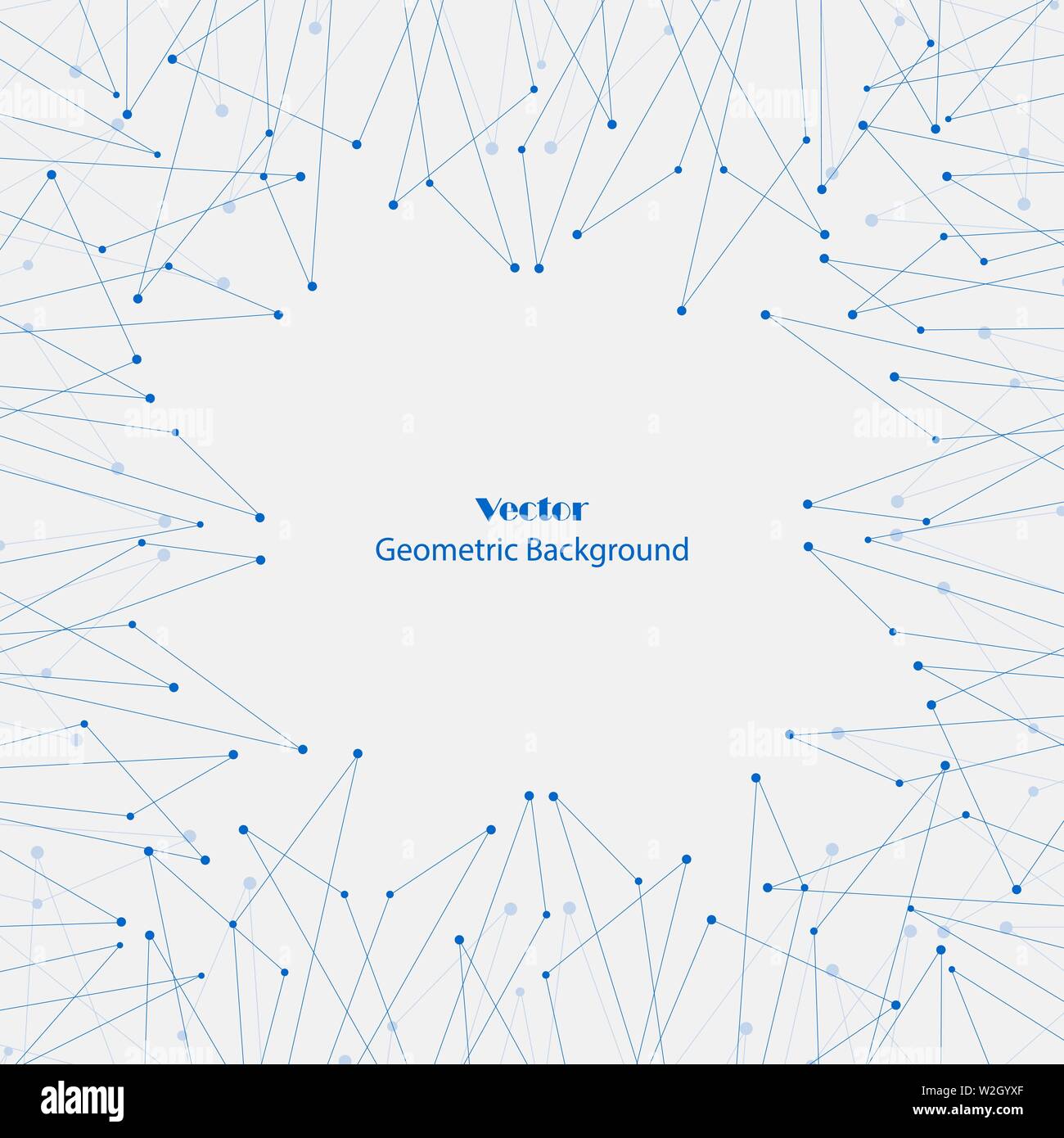 Geometric pattern with connected lines and dots. Vector illustration ...