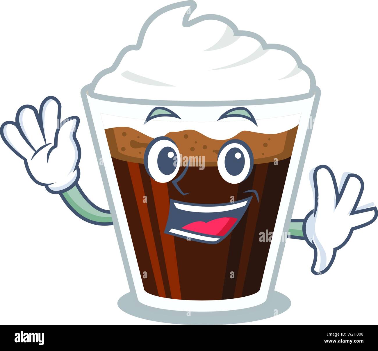 Waving Irish coffee poured in glass cartoon Stock Vector Image & Art ...