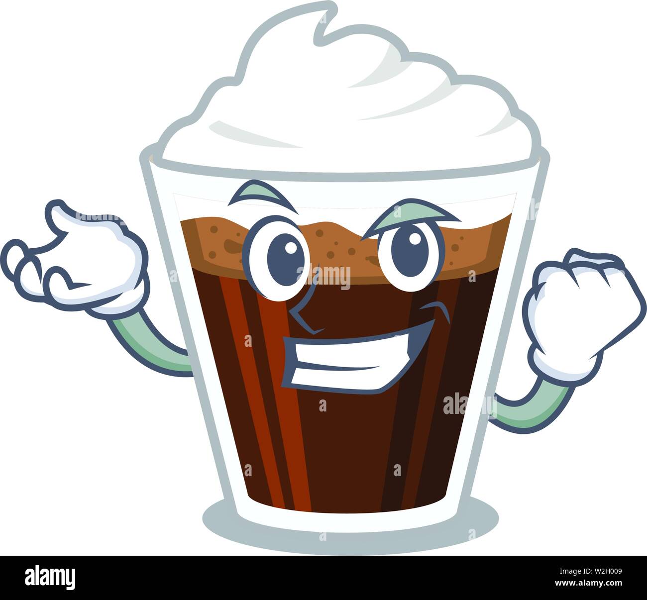 Successful Irish coffee poured in glass cartoon Stock Vector Image ...