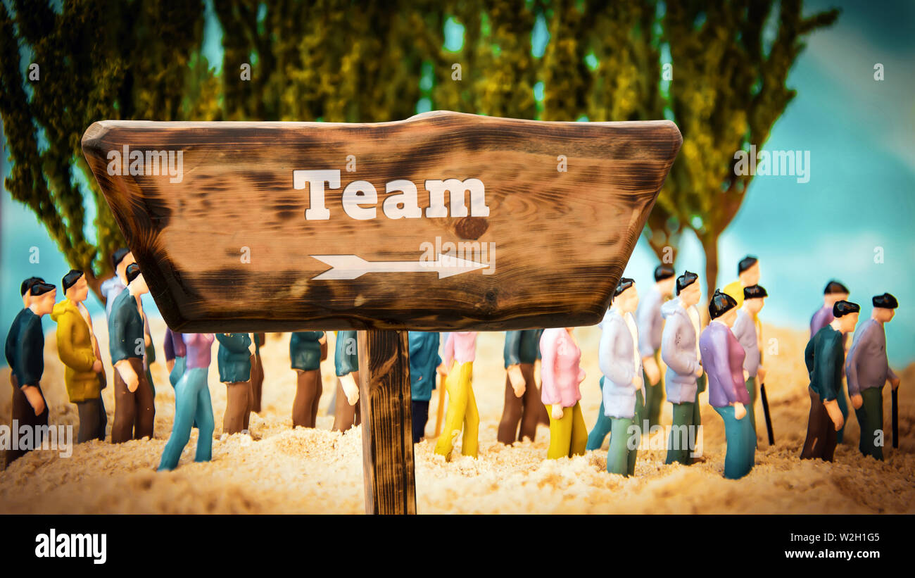 Street Sign the Direction Way to Team Stock Photo - Alamy