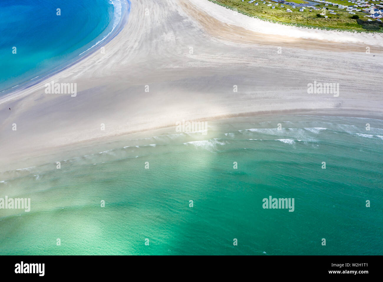 Aerial view of the awarded Narin Beach by Portnoo and Inishkeel Island ...