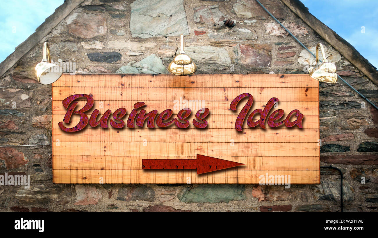 Street Sign the Direction Way to Business Idea Stock Photo - Alamy