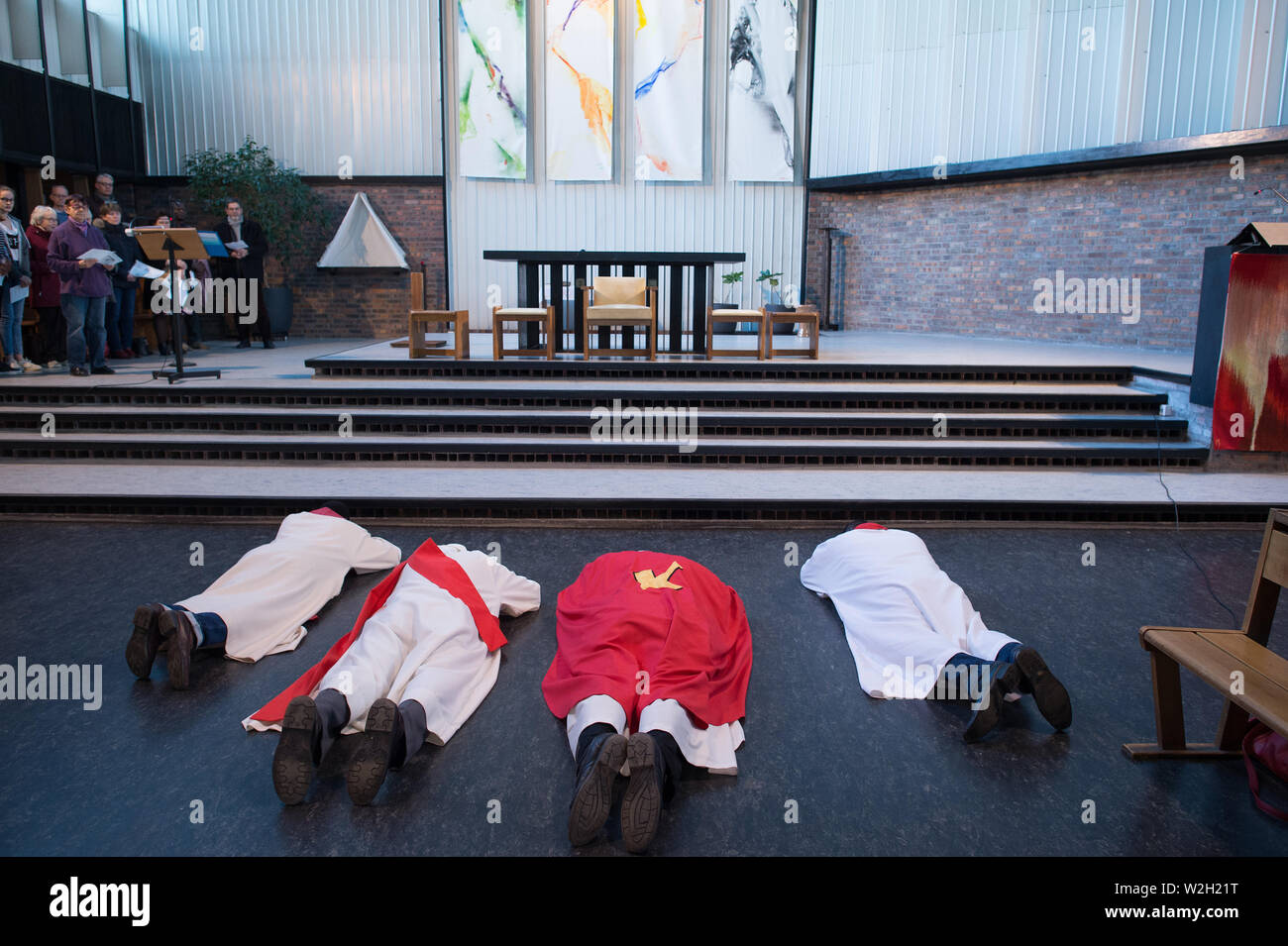 Good Friday celebration in a Paris catholic church, France Stock Photo ...