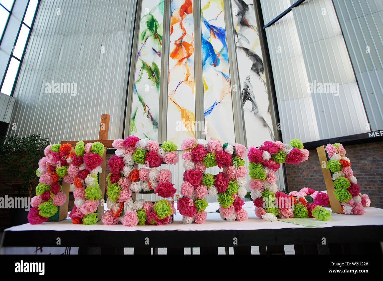 Mass for a leaving priest in a catholic church, Paris, France Stock ...