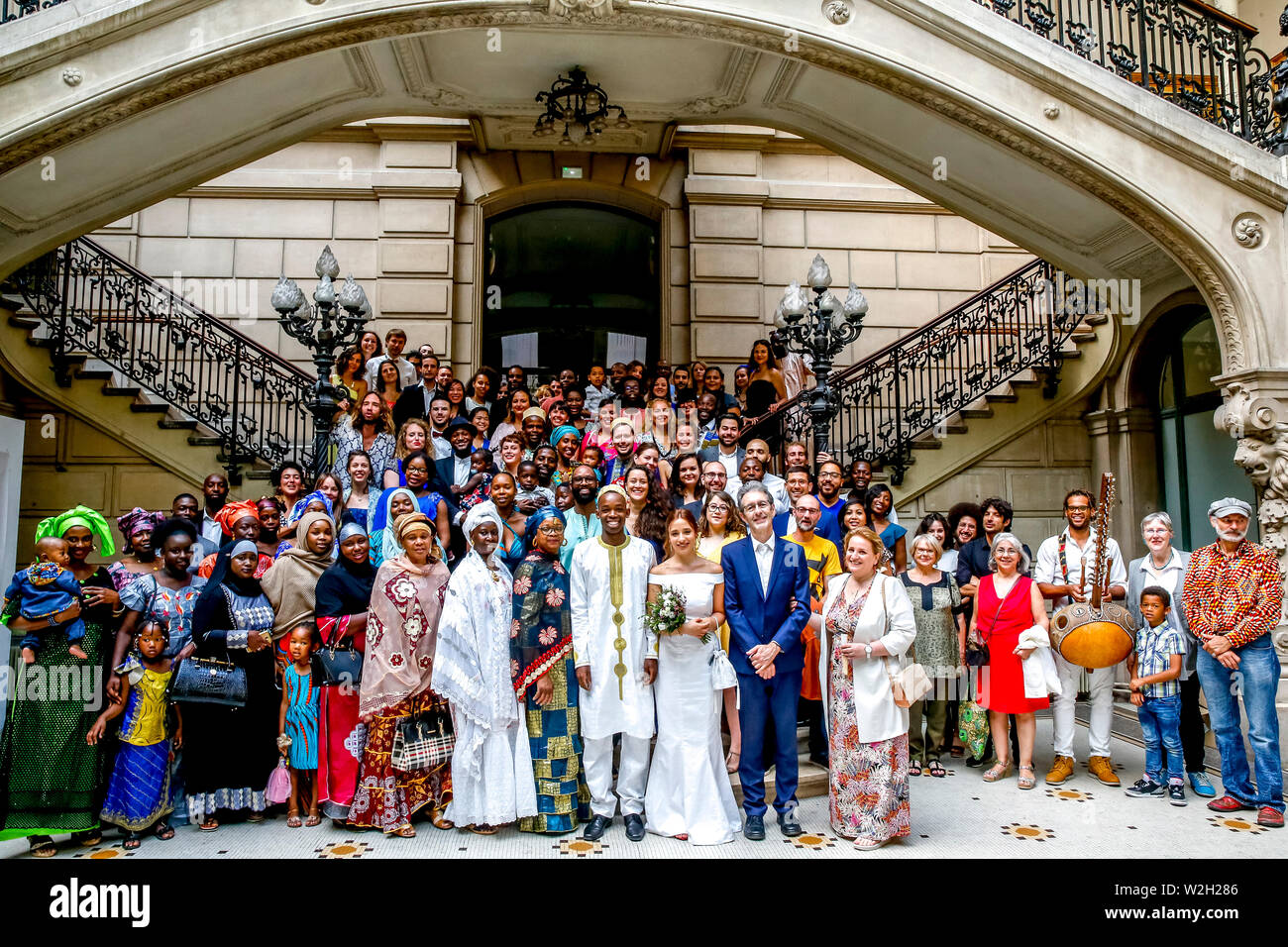 Multiracial wedding in Paris, France Stock Photo - Alamy