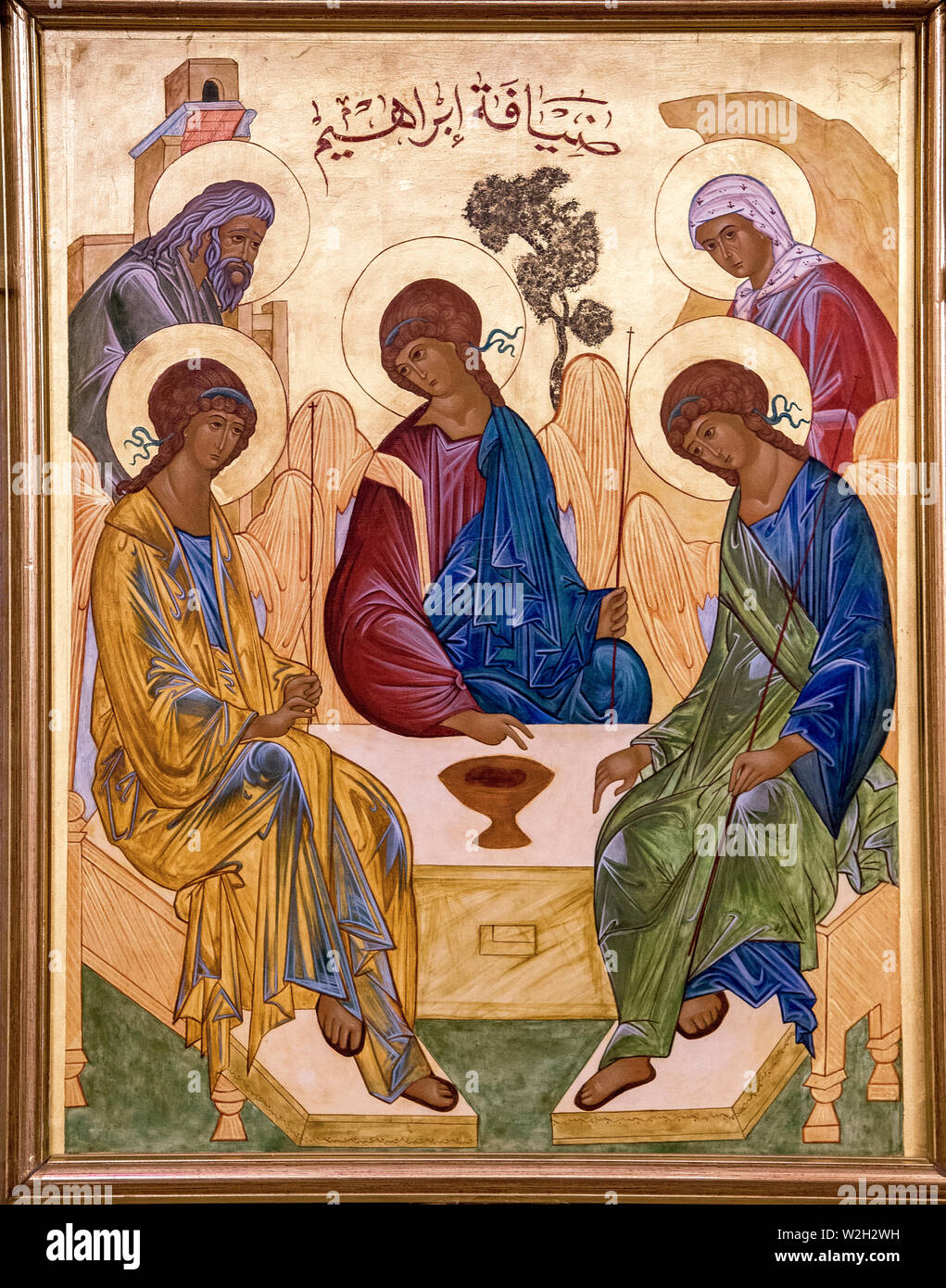 Icon in the Nazareth melkite (Greek catholic) chuch, Galilee, Israel ...