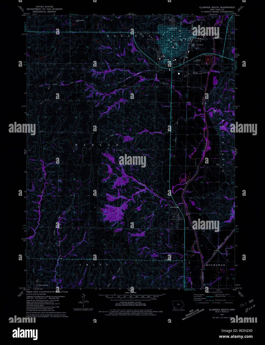 Clarinda map hi-res stock photography and images - Alamy