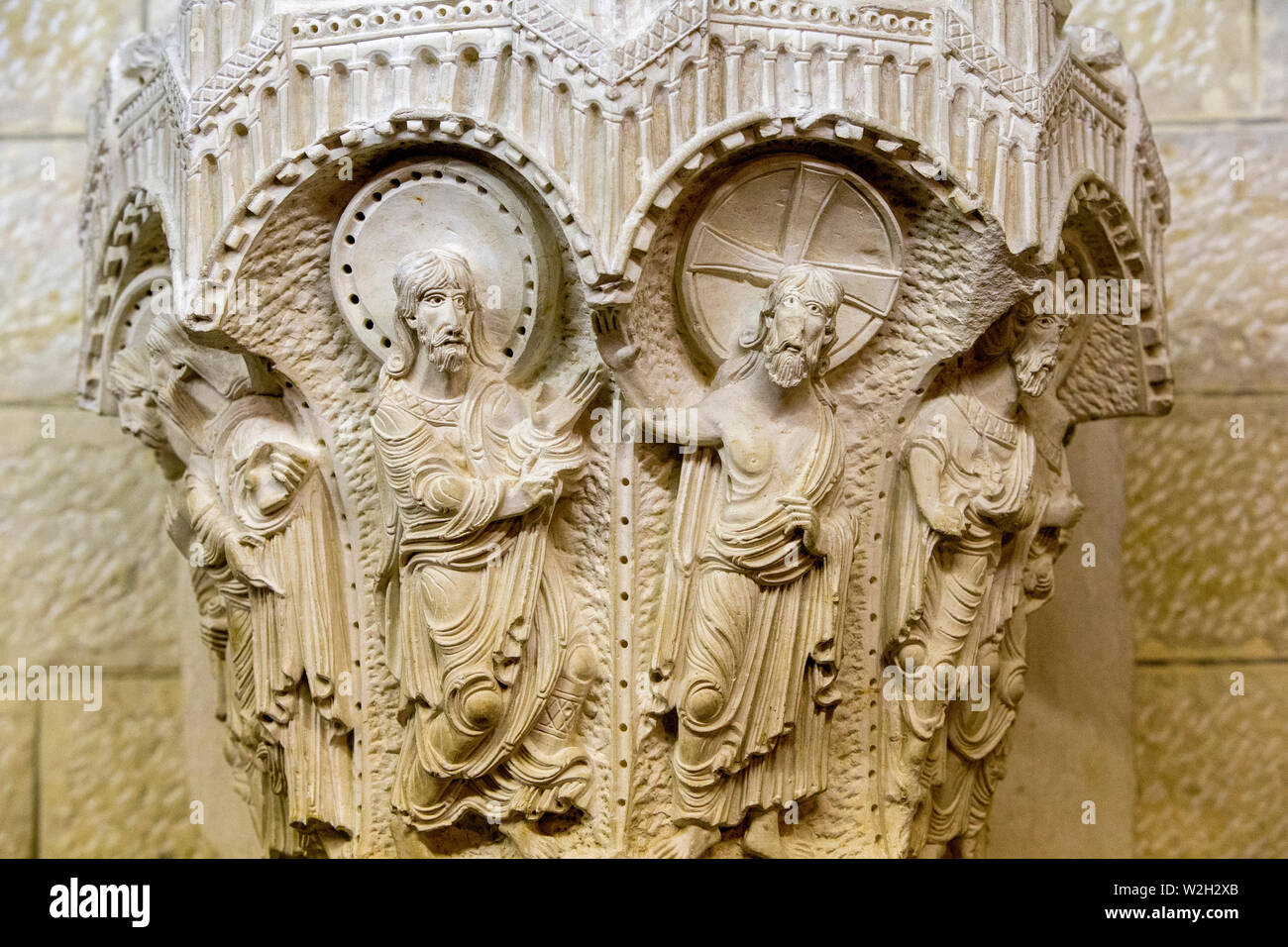 Christian art work in the Nazareth basilica museum, Israel Stock Photo ...