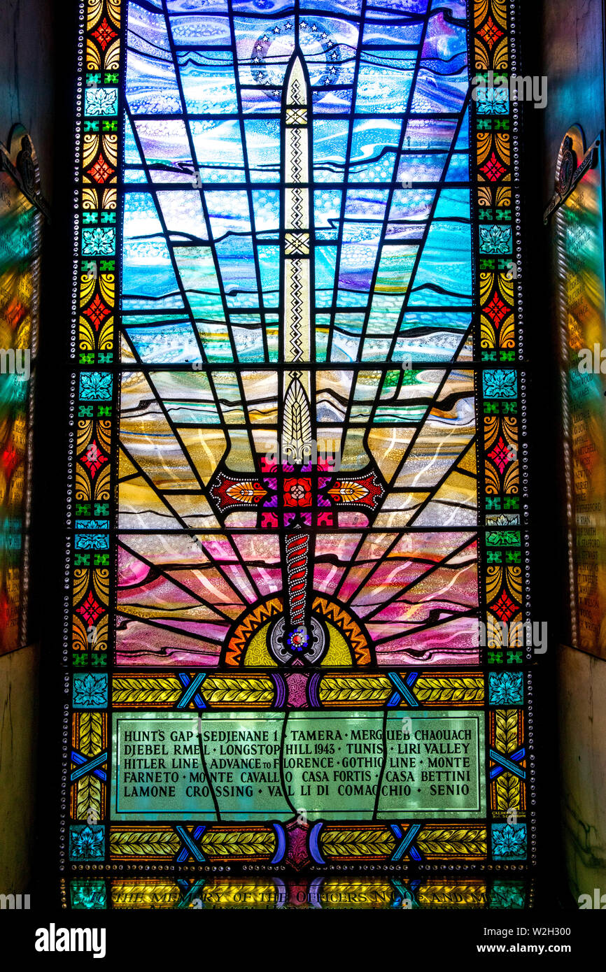 Belfast city hall, Ulster (Northern Ireland), U.K. Stained glass. North ...
