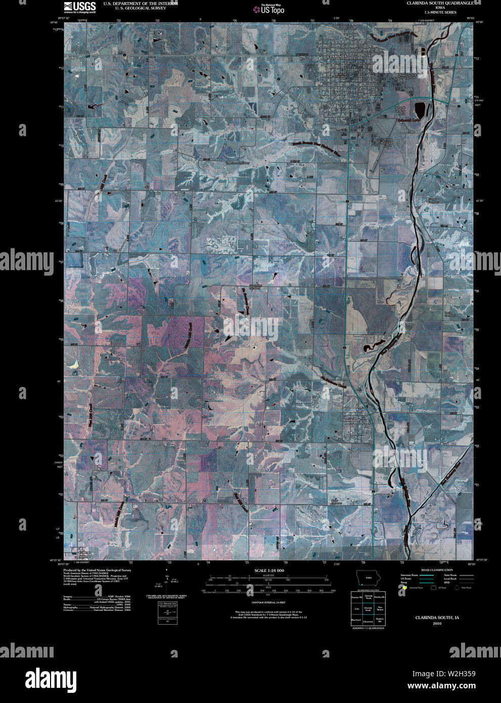 Clarinda map hi-res stock photography and images - Alamy