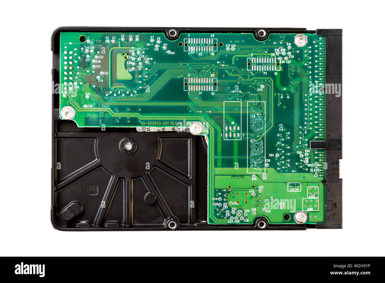 Opened hard disk drive isolated on white background Stock Photo - Alamy