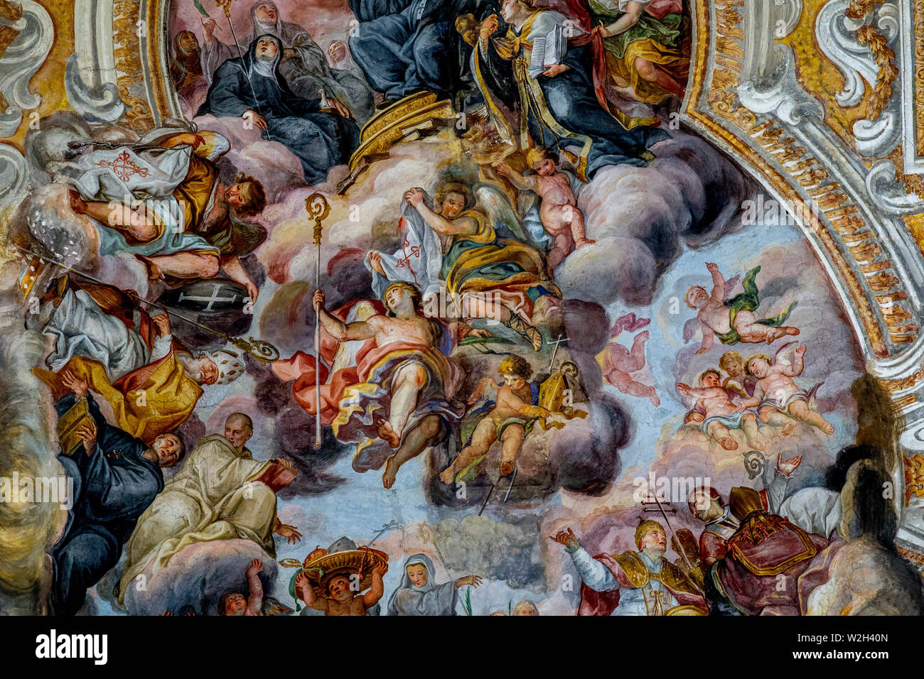 San Benedetto (St Benedict) church, Catania, Sicily (Italy). Celing ...