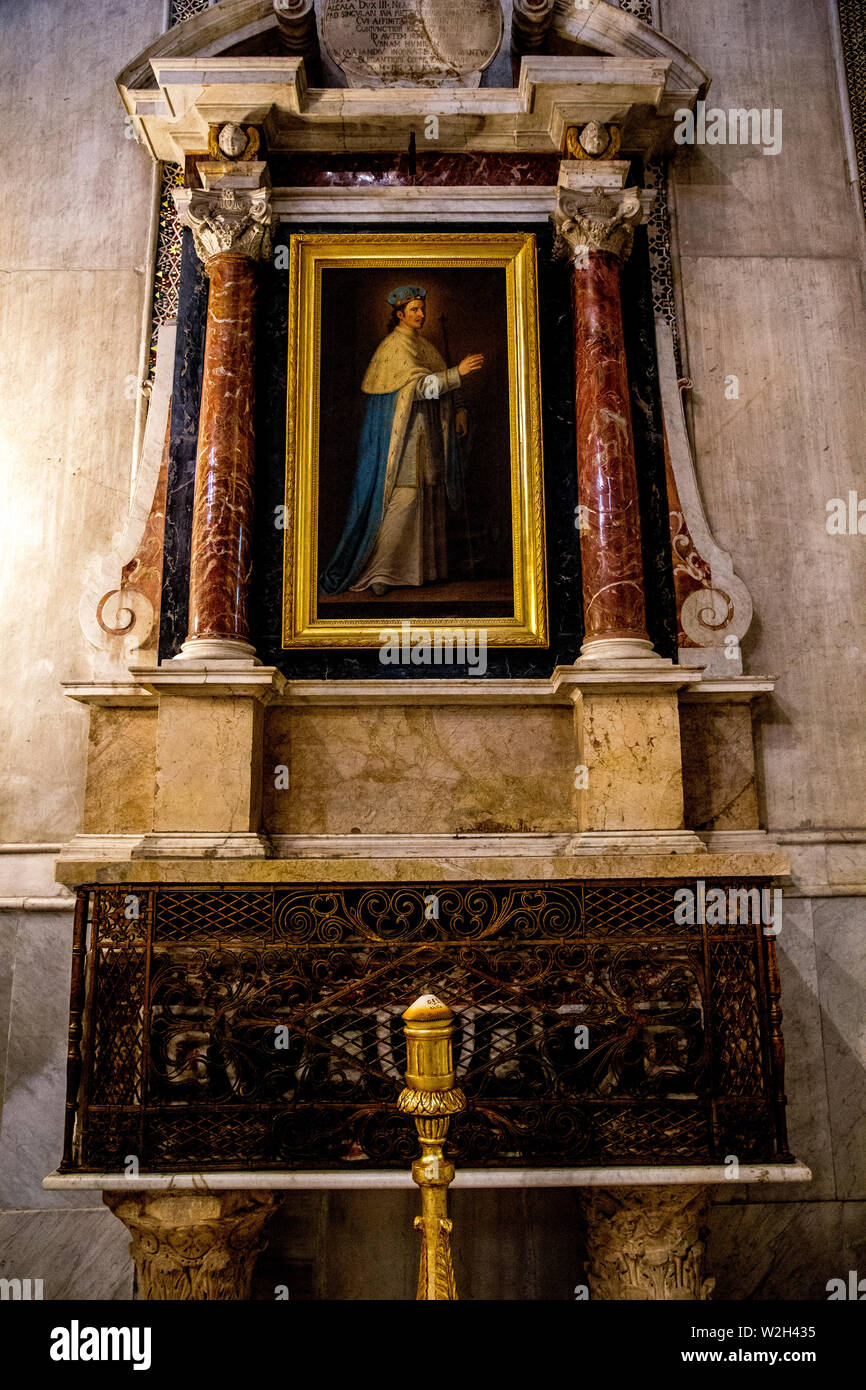 Santa Maria Nuova cathedral, Monreale, Sicily, Italy. Saint Louis altar ...