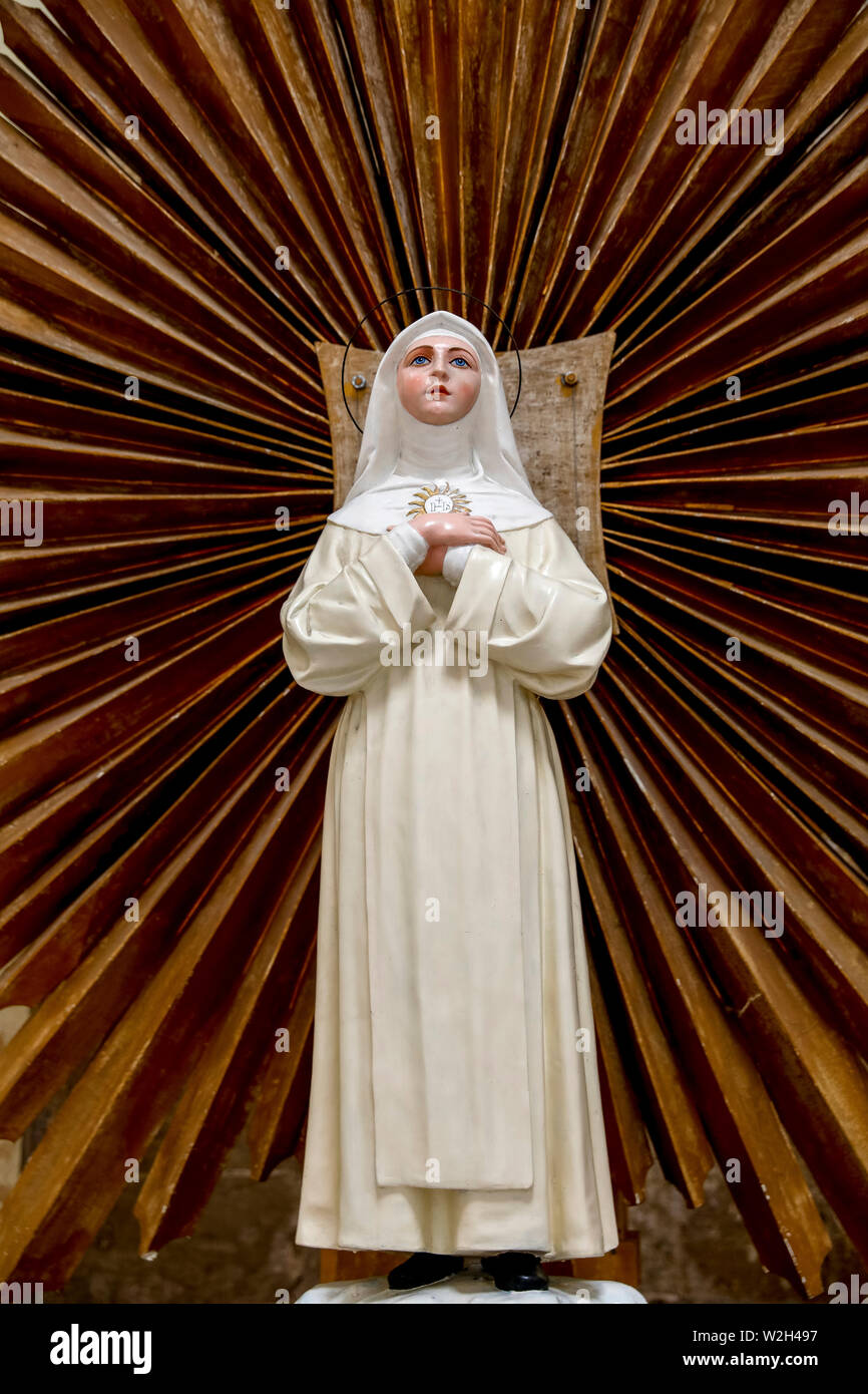San Domenico church, Palermo, Sicily, Italy. Statue of dominican saint ...