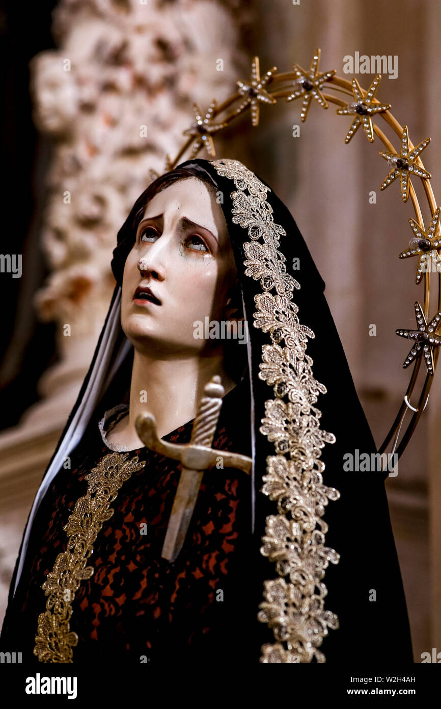 Santa Maria dell'Itria church, Ragusa, Sicily (Italy). Statue depicting ...