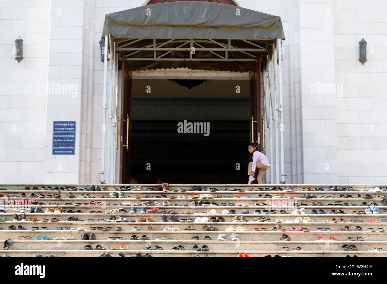 Al-Serkal Mosque. Friday prayer. Shoes. Phnom Penh. Cambodia Stock ...