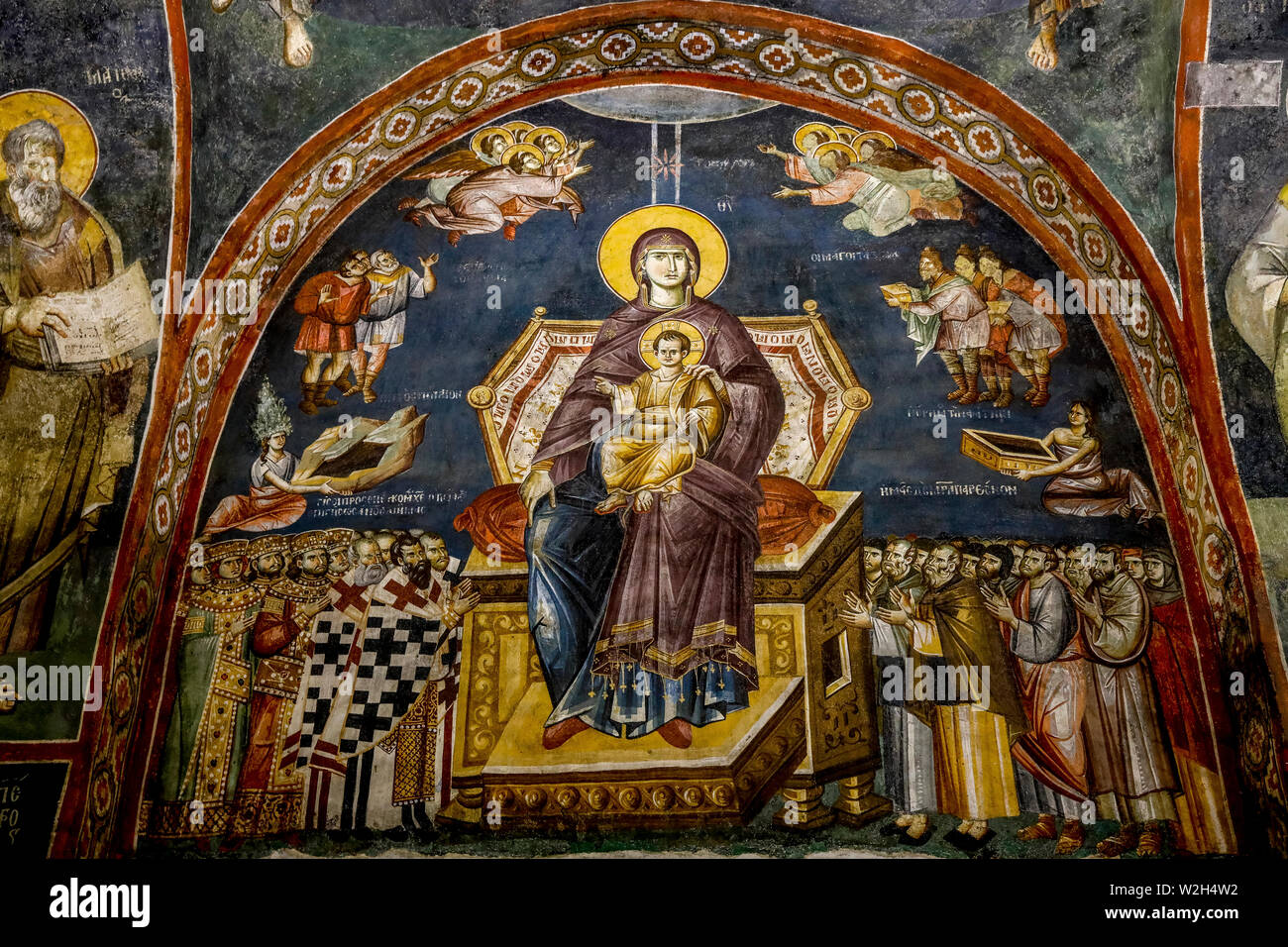 Mother of God Peribleptos church, Ohrid, Macedonia. Fresco Stock Photo ...