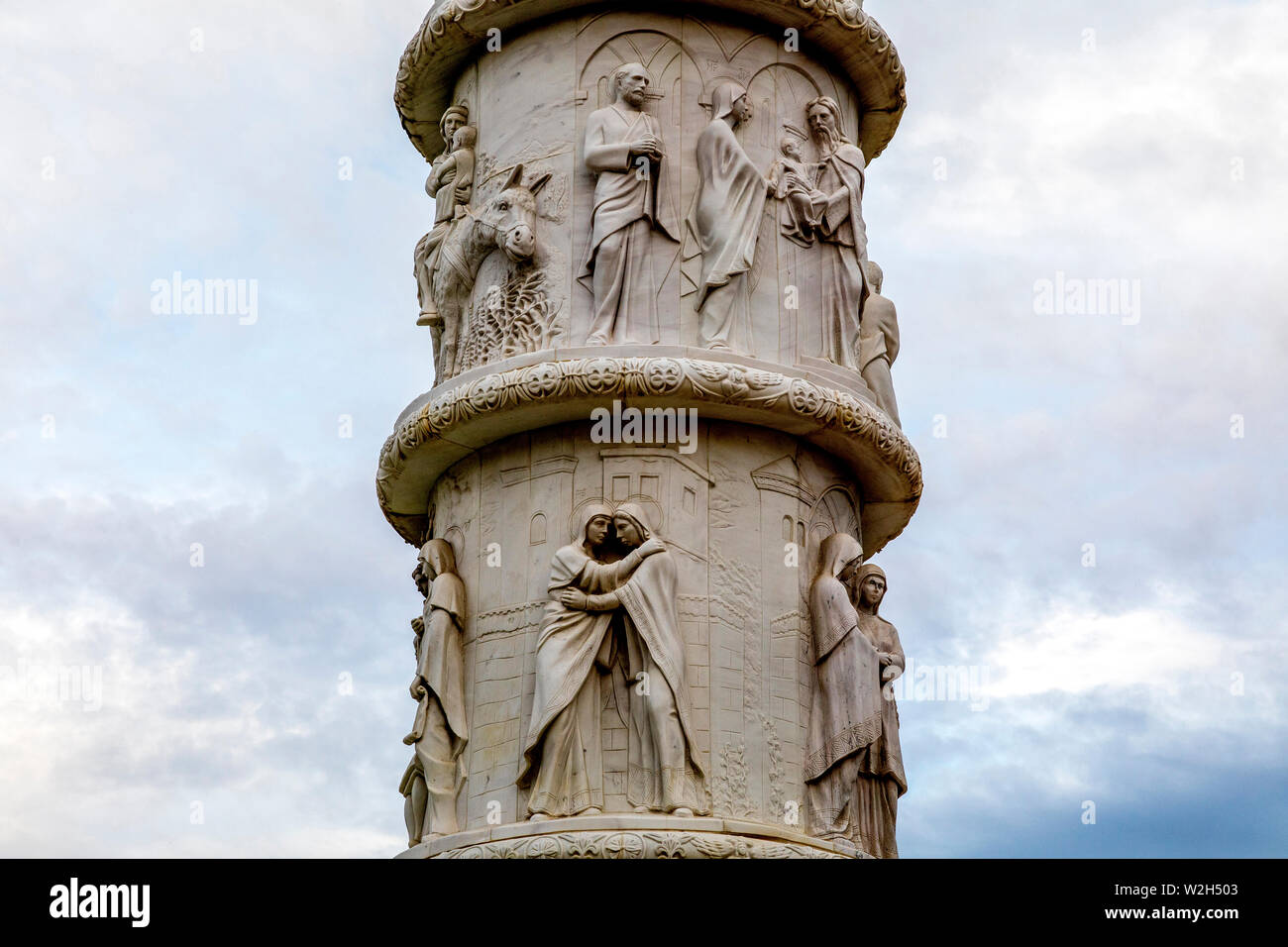 Detail of a sculpted column in Skopje, Republic of Macedonia Stock ...