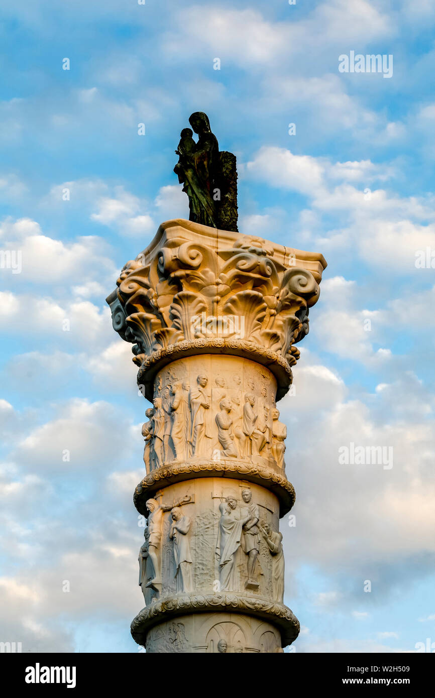 Detail of a sculpted column in Skopje, Republic of Macedonia Stock ...