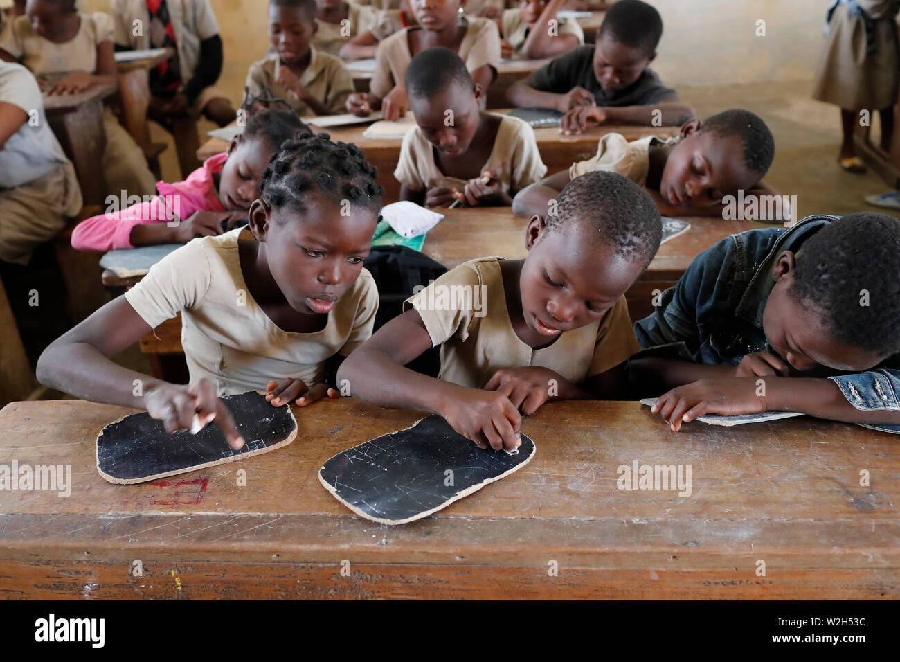 African primary school. Children in the classroom. Lome. Togo Stock ...