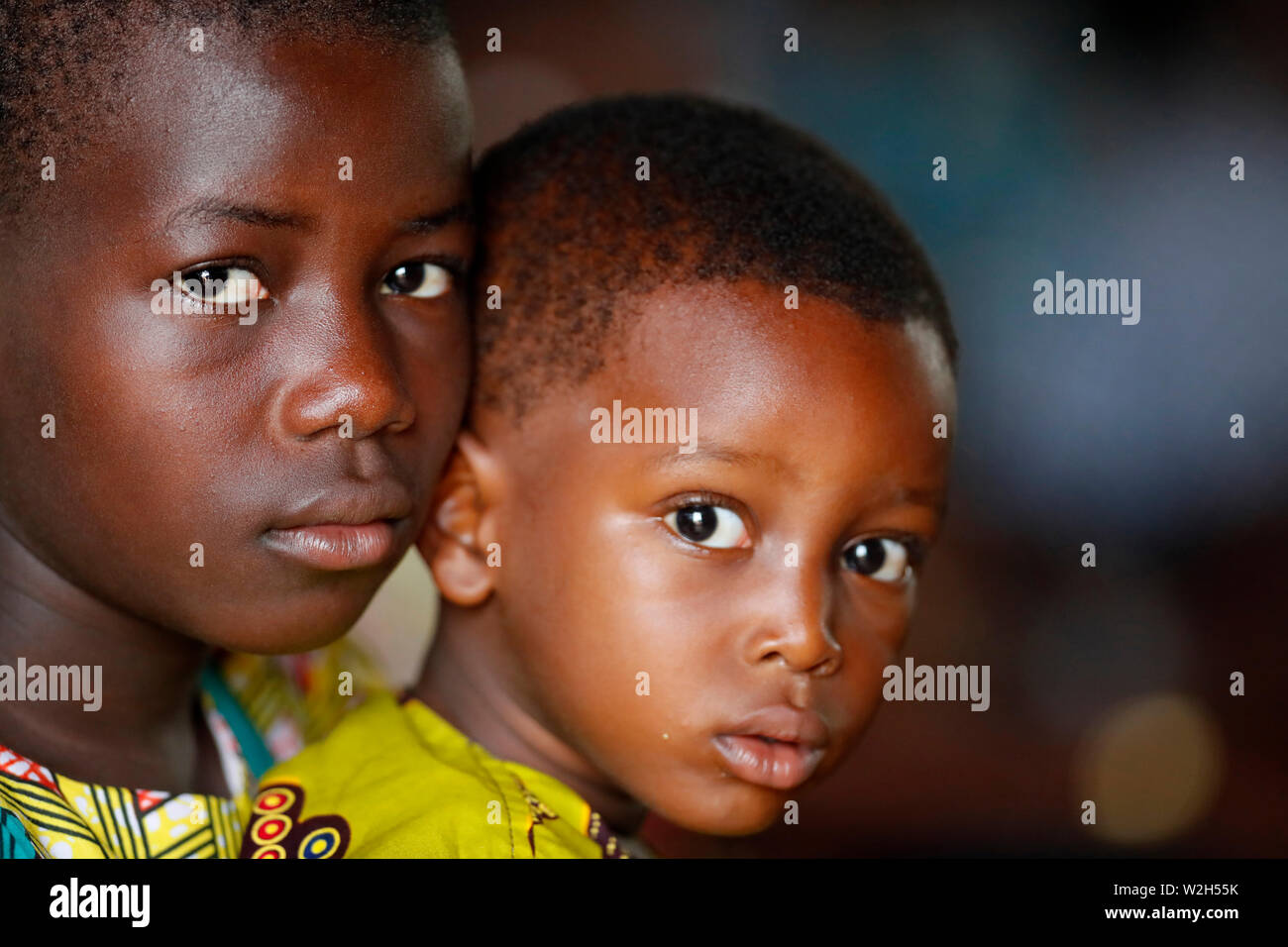 African brothers in a village. Portraits. Agbonou Koeroma. Togo Stock ...