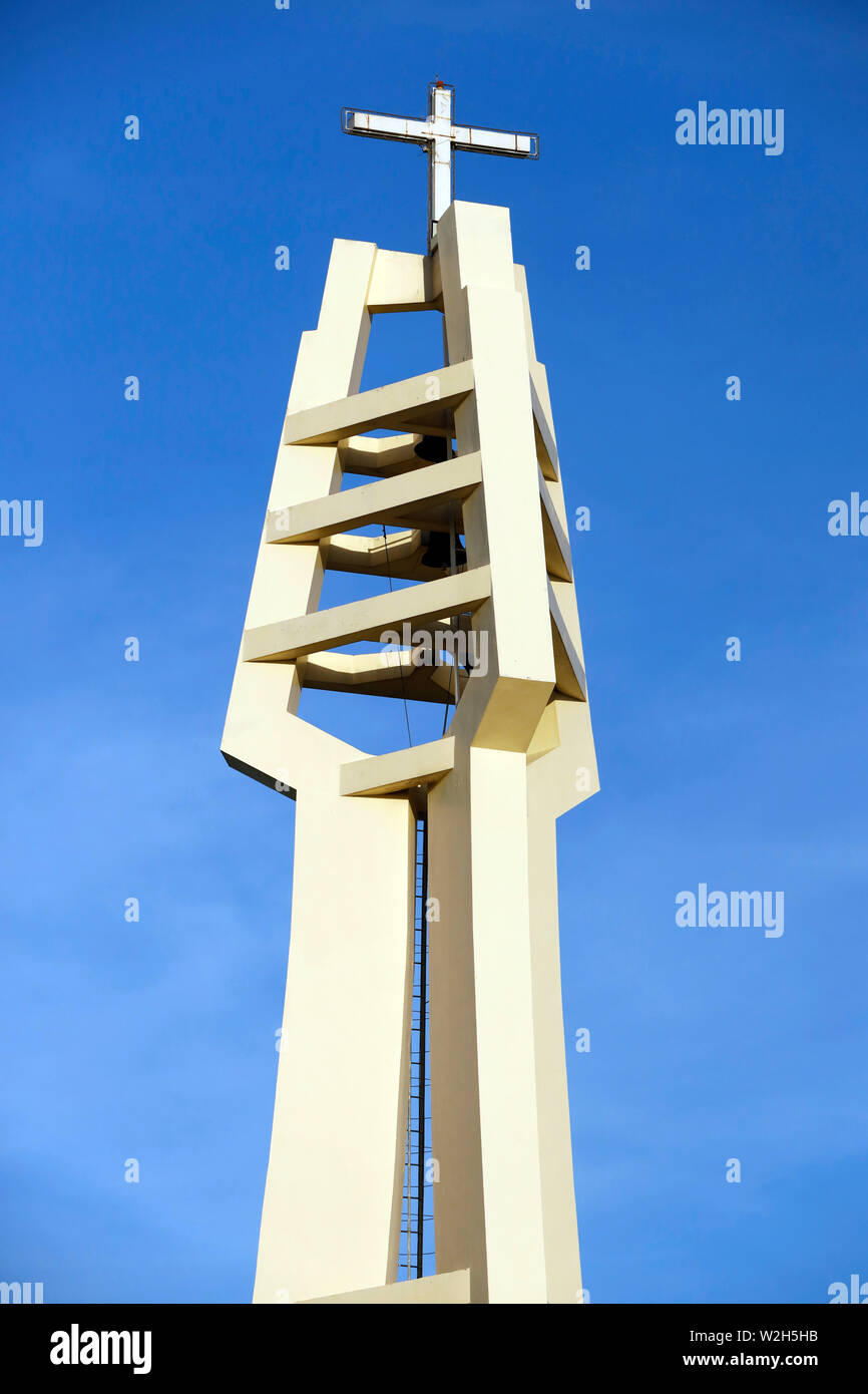 Catholic church. The bell tower. Architecture. Ba Ria. Vietnam Stock ...