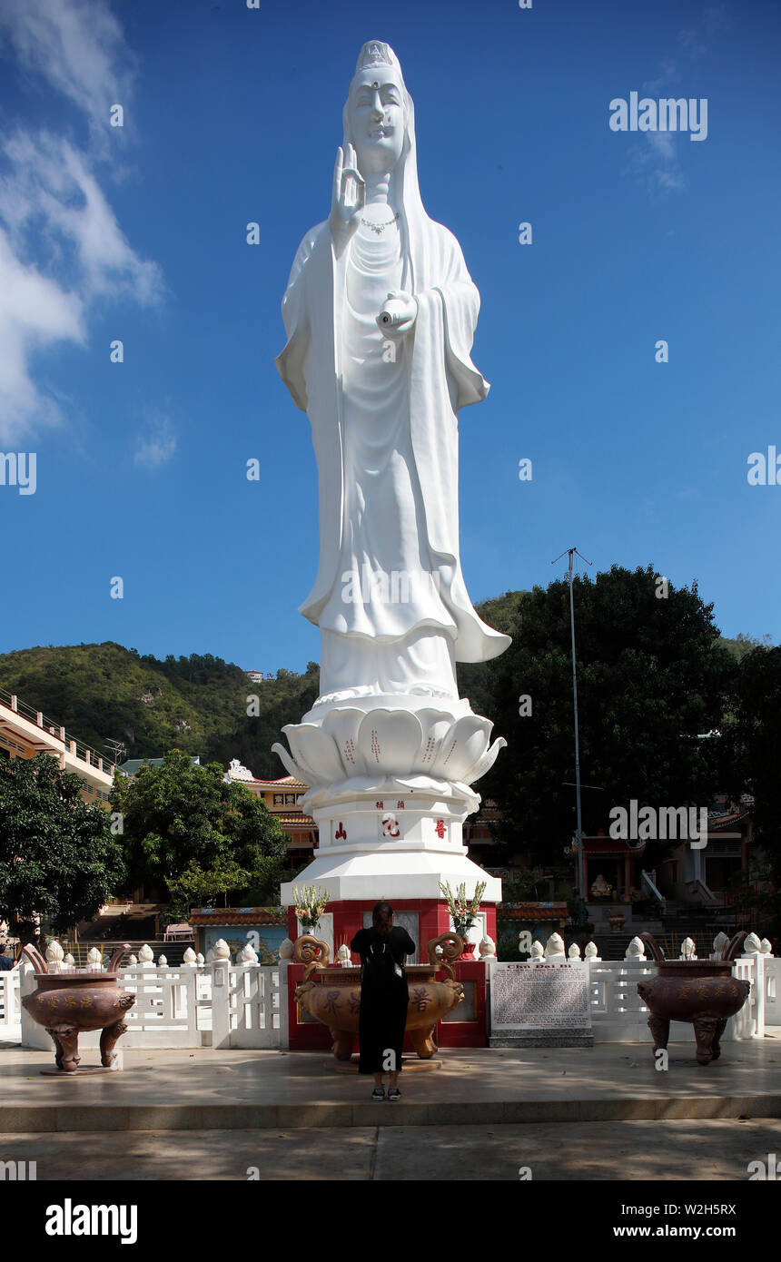 Bodhisattva Avalokitesvara. Guanyin statue ( Quan Am ). Goddess of ...