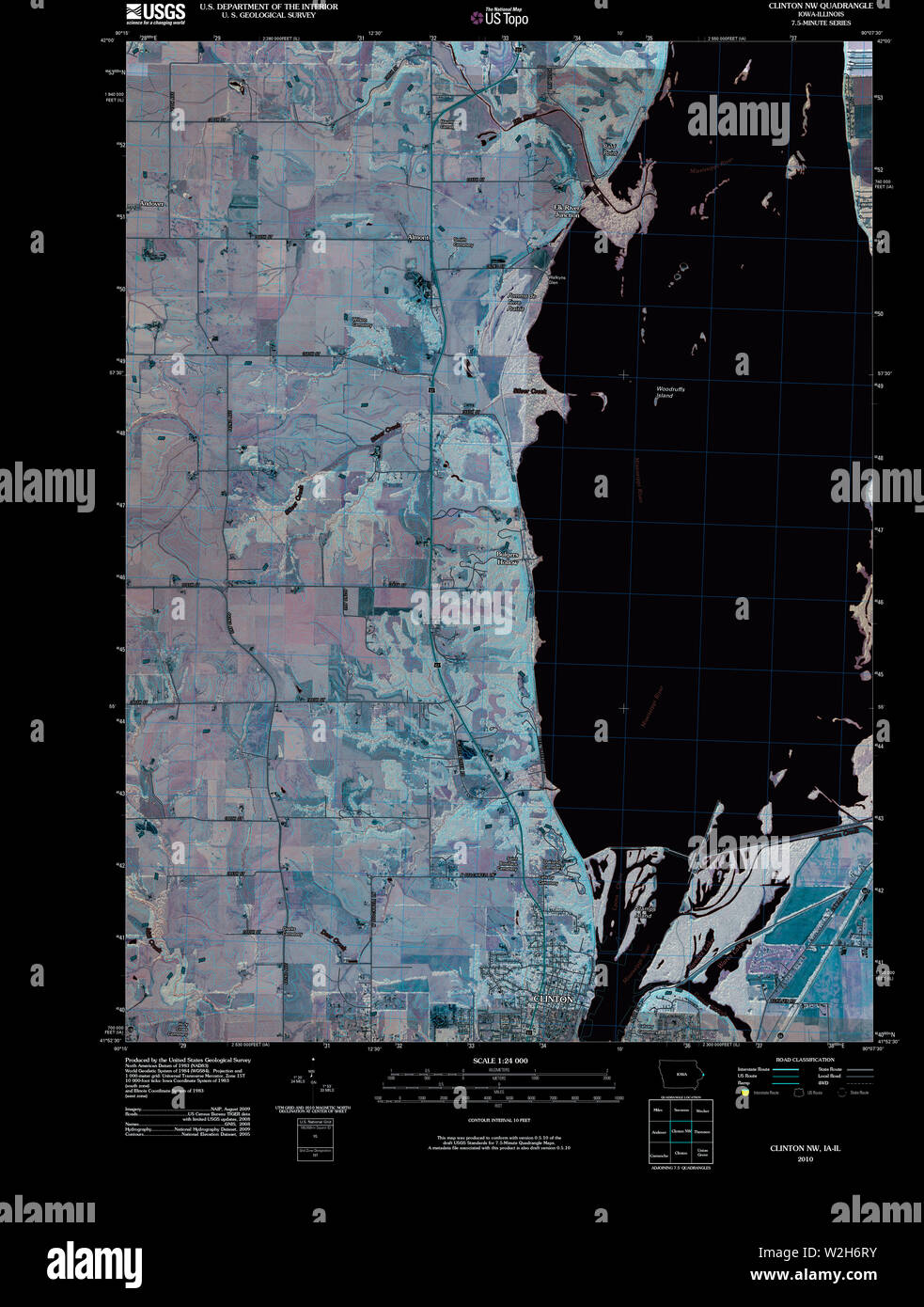 Map of clinton iowa hi-res stock photography and images - Alamy